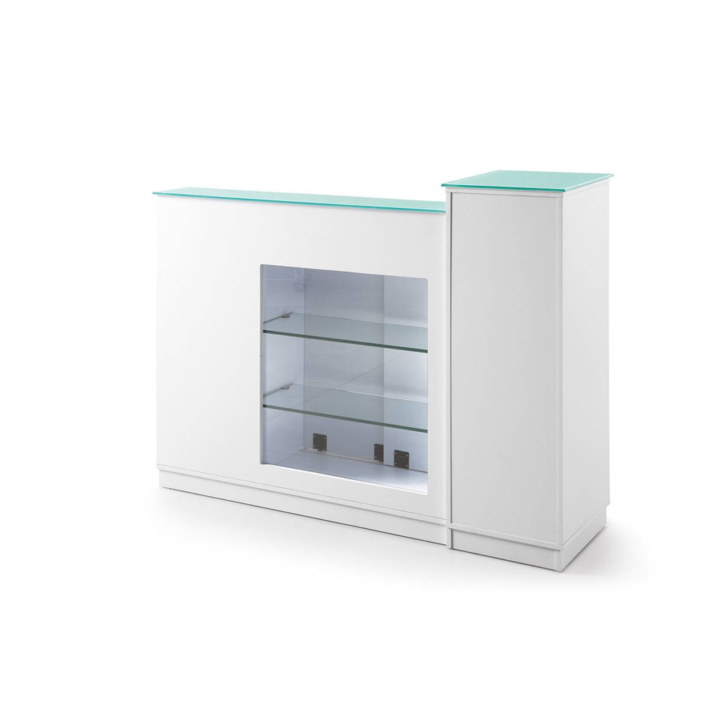 RECEPTION DESK WITH DISPLAY SHELVE | Salon Furniture Toronto Canada USF
