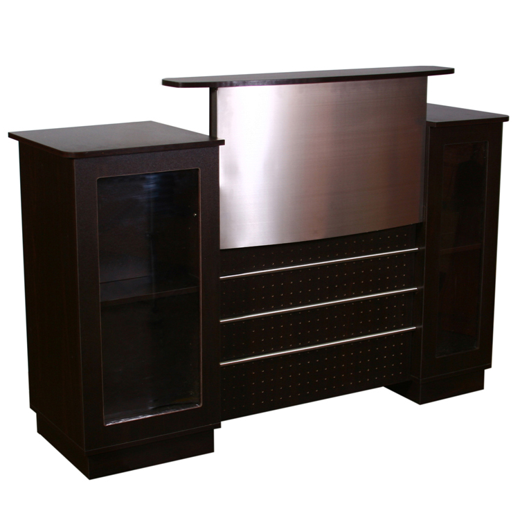 RECEPTION DESK WITH DISPLAY SHELVE - Salon Furniture Toronto Canada USF