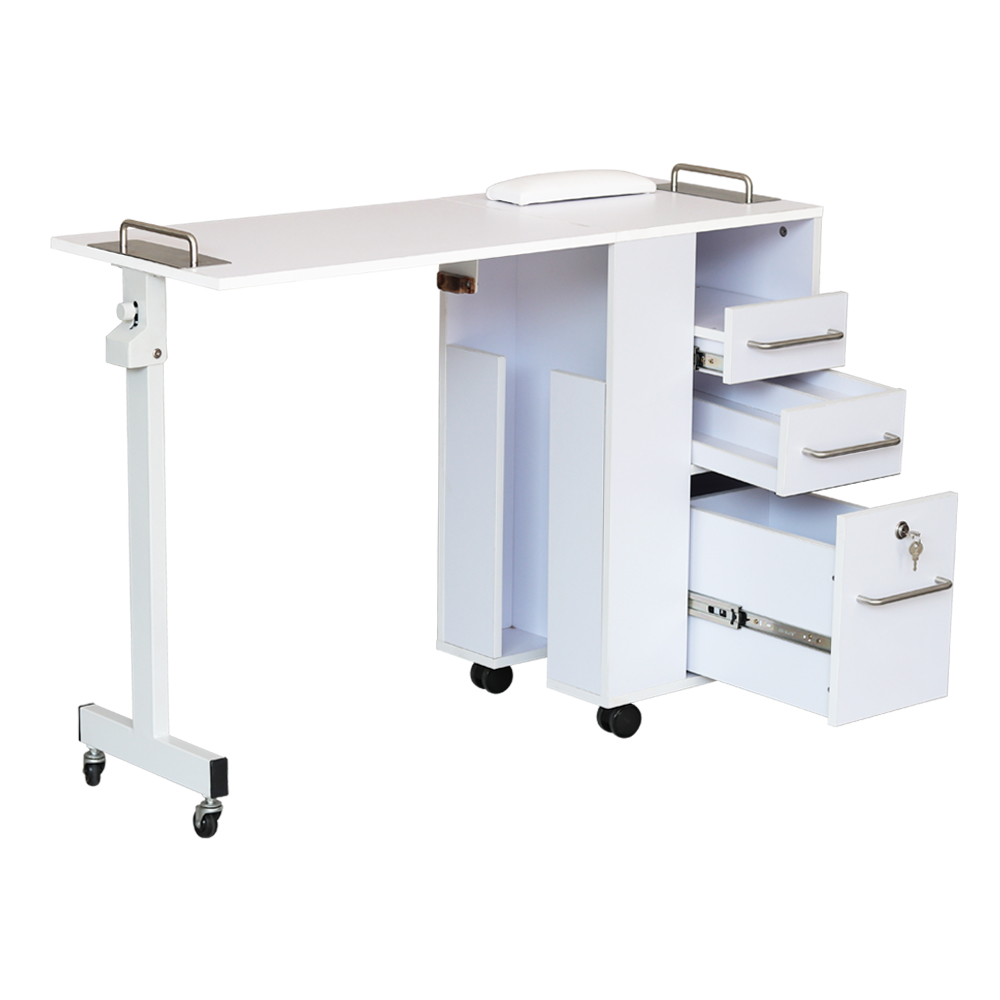 Folding Manicure Table White - Salon Furniture Toronto Canada USF